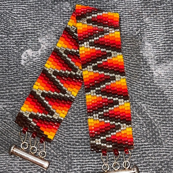 Handmade | Jewelry | Handbeaded Peyote Stitch Bracelet With Sterling ...